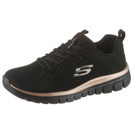 Skechers Damen Sneaker "Graceful - Get Connected", Gr. 42, gold, Textil, Schuhe, Freizeitschuh, Halbschuh, Schn&uuml;rschuh f&uuml;r die Maschinenw&auml;sche