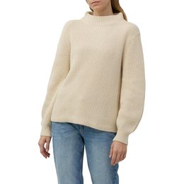 s.Oliver Damen Strickpullover, beige, Gr. 40, Strukturmuster, unifarben, Strick, Obermaterial: 60% Baumwolle, 40% Polyacryl, Pullover, mit Struktur
