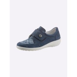 Classic Basics Damen Klettschuh, Gr. 37, blau, Nubukleder, Schuhe