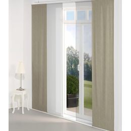 Schiebegardine WIRTH, B:60cm H:245cm, braun, Jacquard, Baumwolle, Polyester, Wohnzimmer, Gardinen, "Torbole"