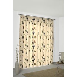 Vorhang WIRTH, B:142cm H:225cm, beige, Satin, Polyester, Kinderzimmer, Gardinen, "Kung Fu Panda", Universal Pictures