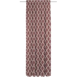 Vorhang Adam, B:142cm H:255cm, rot, Jacquard, Baumwolle, Wohnzimmer, Gardinen, "Maroccan Shiraz", aus 100% Bio-Baumwolle