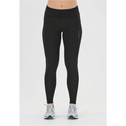 Endurance Damen Funktionstights "Strong", schwarz, Gr. 44, unifarben, 77% Polyester, 23% Elasthan, Hosen, mit Windblocker-Funktion