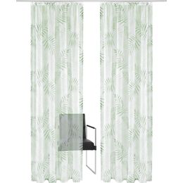 Gardine OTTO HOME, B:140cm H:245cm, gr&uuml;n, Voile, Polyester, Wohnzimmer, Gardinen, "Paula", Halbtransparent, Voile, Polyester