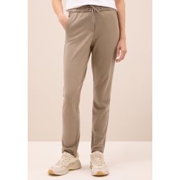 Cecil Damen Jogger Pantsnatural taupe, Gr. S, unifarben, Stoff, 61% Viskose, 32% Polyamid, 7% Elasthan, Hosen, Middle Waist