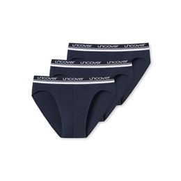 Herren Slip "Slip 3er Pack", uncover by Schiesser, Gr. XXXL, blau, Obermaterial: 95% Baumwolle CO. 5% Elasthan EL., Unterhosen