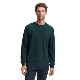 Tom Tailor Herren Strickpullover, gr&uuml;n, Gr. M, unifarben, Strick, Obermaterial: 100% Baumwolle, Pullover, mit B&uuml;ndchen