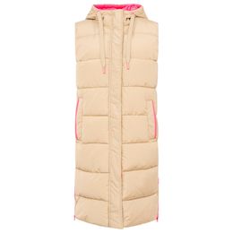 Zwillingsherz Damen Steppweste ""Smile"", beige, Gr. M, Steppware, Obermaterial: 100% Polyester, Westen, Smile-Steppung hinten, Zippern seitlich,