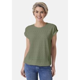 STOOKER WOMEN Damen Kurzarmshirt "STCLEA T-Shirt", gr&uuml;n, Gr. S, Feinstrick, 95% Polyester, 5% Elasthan, Shirts, Regular Fit T-Shirt mit dezentem