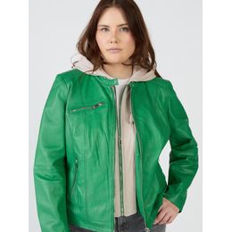 Maze Damen Lederjacke "42021318"bright gr&uuml;n, Gr. 44, Obermaterial: 100% Lammleder. Futter: 100% Baumwolle. &Auml;rmelfutter: 100% Polyester. Kapuze: 55%