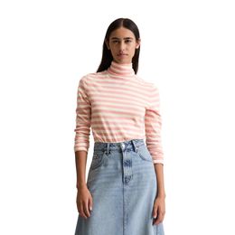 Marc O'Polo Damen Langarmshirt "aus Organic Cotton Jersey", rosa, Basic, Gr. L, MARC O'POLO DENIM, gestreift, Obermaterial: 100% Baumwolle, Shirts