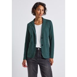 Street One Damen Kurzblazer, gr&uuml;n, Gr. 36, unifarben, Web, Obermaterial: 93% Baumwolle, 7% Elasthan; Futter: 100% Elasthan, Blazer, aus Baumwolle mit