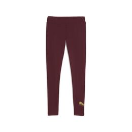 Puma Damen Leggings "ESS METALLIC Leggings Damen"ruby shimmer metallic gold rot, Gr. XXXL, unifarben, Obermaterial: 95% Baumwolle, 5% Elasthan, Hosen