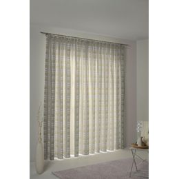 Vorhang WIRTH, B:132cm H:145cm, gr&uuml;n, Jacquard, Baumwolle, Polyester, Wohnzimmer, Gardinen, "Laufenberg"