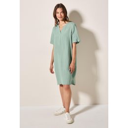 Cecil Damen Sommerkleid, gr&uuml;n, Gr. XL, unifarben, Stoff, 55% Leinen, 45% Viskose, Kleider