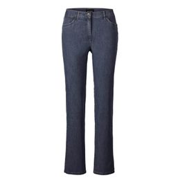 GOLDNER Damen Stretch-Jeans "Edel geschm&uuml;ckte Jeanshose ANNA", blau, Gr. 42, Obermaterial: 83% Baumwolle CO. 16% Polyester PES. 1% Elasthan EL., Jeans