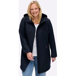 sheego Damen Softshelljacke, blau, Gr. 52, unifarben, 94% Polyester, 6% Elasthan, Wattierung:100% Polyester, Jacken