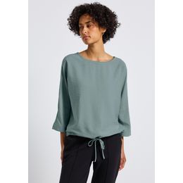 Street One Damen Langarmbluse, blau, Gr. 46, unifarben, Stoff, 88% Viskose, 12% Polyamid, Blusen, aus seidiger Viskose