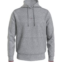 Tommy Hilfiger Herren Hoodie "TOMMY LOGO TIPPED HOODY", grau, Gr. S, kontrastfarbene Details, unifarben, Sweatware, Obermaterial: 63% Baumwolle, 37%