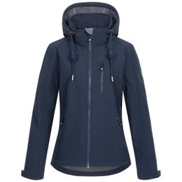 ANKERGLUT Damen Softshelljacke "ankerglutfreude WMN", blau, Gr. 36, 96% Polyester; 4% Elasthan, Jacken, mit abnehmbarer Kapuze