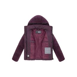 Winterjacke Marikoo "Kaguraa", Damen, Gr. M, lila (aubergine), Obermaterial: 100% Polyester; Innenseite: 100% Polyester; Futter: 100% Polyester; Wattierung: 100% Polyester, Jacken Winterjacke, warme Teddyfell Sherpa Jacke