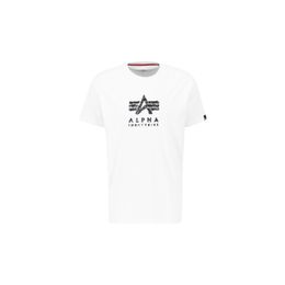 Herren T-Shirt "Grunge Logo T-Shirt", weiß, Gr. XS, Alpha Industries, Obermaterial: 100% Baumwolle, Shirts