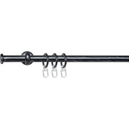 Gardinenstange Liedeco, L:120cm &Oslash;:16mm, silber, Metall, Gardinenstangen, "Esp Endkappe", 1-l&auml;ufig im Fixma&szlig; &Oslash; 16 mm