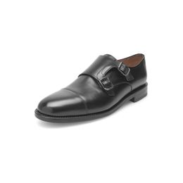 Henry Stevens Herren Schnürschuh "Winston CDM", Gr. 47, schwarz, Boxcalf, Schuhe, Herren Businessschuh Double Monk Strap handgefertigt, Lederschuh