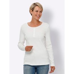 Classic Basics Damen Langarmshirt "Langarm-Shirt", beige, Gr. 42, unifarben, 95% Baumwolle, 5% Elasthan, Shirts