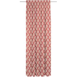 Vorhang Adam, B:142cm H:245cm, rot, Jacquard, Baumwolle, Wohnzimmer, Gardinen, "Maroccan Shiraz Light", aus 100% Bio-Baumwolle