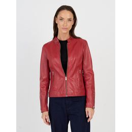 JCC Damen Lederjacke "31024025", rot, Gr. XL, Obermaterial: 100% Lammnappa; Futter: 100% Polyester; &Auml;rmelfutter: 100% Polyester, Jacken