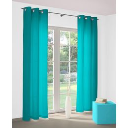 Vorhang WIRTH, B:130cm H:175cm, blau, Jacquard, Baumwolle, Polyester, Wohnzimmer, Gardinen, "Newbury"