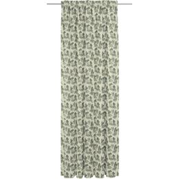 Vorhang Adam, B:142cm H:225cm, gr&uuml;n, Jacquard, Baumwolle, Wohnzimmer, Gardinen, "Good Old Days", aus 100% Bio-Baumwolle