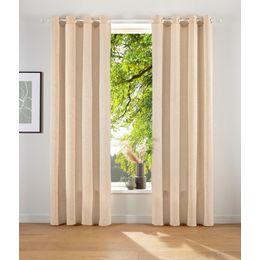 Vorhang, B:132cm H:145cm, beige, LeGer Home by Lena Gercke, Jacquard, Polyacryl, Polyester, Wohnzimmer, Gardinen, "LESKA", blickdicht, glatt, gewebt,