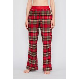 JOOP! JOOP JEANS Damen Pyjamahose "After Dark (JOOP Jeans)", Gr. XXL, rot, Fleece, Obermaterial: 95% Baumwolle, 5% Elasthan, Hosen, Karo-Design,