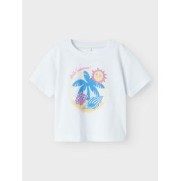 name it M&auml;dchen T-Shirt "NMFJASSA SS NREG TOP PB", wei&szlig;, Gr. 104, bedruckt, Web, Obermaterial: 100% Baumwolle, Shirts