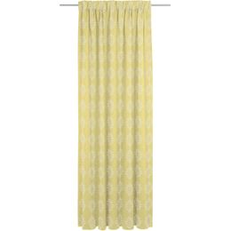 Vorhang Adam, B:142cm H:225cm, gelb, Jacquard, Baumwolle, Wohnzimmer, Gardinen, "Romantic Puligny Light", aus 100% Bio-Baumwolle