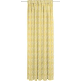Vorhang Adam, B:142cm H:175cm, gelb, Jacquard, Baumwolle, Wohnzimmer, Gardinen, "Romantic Puligny Light", aus 100% Bio-Baumwolle