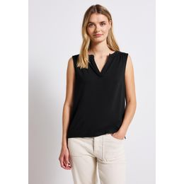 Street One Damen Shirttop, schwarz, Gr. 44, unifarben, Stoff, 95% Viskose, 5% Elasthan, Tops, aus softer Viskose