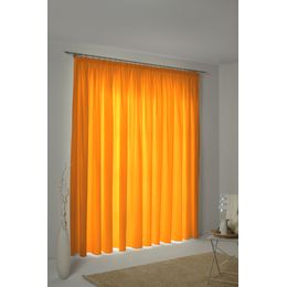 Vorhang WIRTH, B:127cm H:175cm, orange, Baumwolle, Wohnzimmer, Gardinen, "WIRTHNatur", 2-lagig
