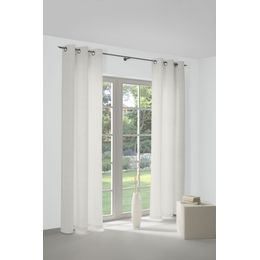 Vorhang WIRTH, B:132cm H:245cm, beige, Jacquard, Baumwolle, Polyester, Wohnzimmer, Gardinen, "Torbole"