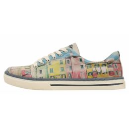DOGO Damen Sneaker "Classic Schn&uuml;rsneaker A Pair Of Doves Damen Sneaker", Gr. 39, gelb, Lederimitat, Schuhe, Handgefertigt