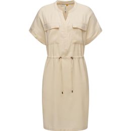 Ragwear Damen Blusenkleid "Roisa", beige, Gr. L, Material: 80% Viskose, 20% Polyester, Kleider, stylisches Sommerkleid mit Bindeband