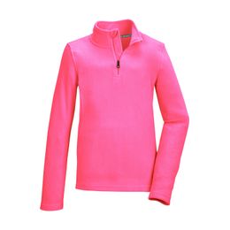 Killtec M&auml;dchen Fleeceshirt "KSW 247 GRLS FLC SHRT", rosa, Gr. 140, Obermaterial: 100% Polyester, Shirts, Fleeceshirt mit Stehkragen, Kinnschutz und