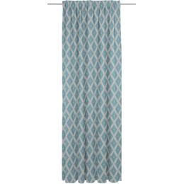 Vorhang Adam, B:142cm H:225cm, blau, Jacquard, Baumwolle, Wohnzimmer, Gardinen, "Maroccan Shiraz", aus 100% Bio-Baumwolle