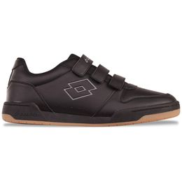 Lotto Damen Sneaker, Gr. 45, schwarz, Kunstfaser, Synthetik, clean, Schuhe, - mit drei praktischen Klettverschlüssen