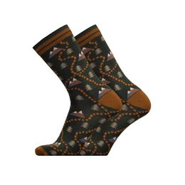 UphillSport Damen Socken "PATH", Gr. 43, gr&uuml;n, 58% Wolle, 40% Polyamid, 2% Elasthan, mehrfarbig, Socken, mit tollem Muster