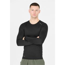 Endurance Herren Langarmshirt "Power", schwarz, Gr. S, unifarben, 90% Polyester, 10% Elasthan, Shirts, mit Temperatur- und Feuchtigkeitsregulierung