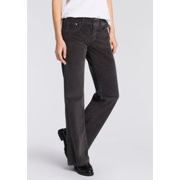 Herrlicher Damen Cordhose "Edna Cord Stretch", schwarz, Gr. 33, unifarben, Cord, Obermaterial: 98% Baumwolle, 2% Elasthan, Hosen, im Flared Fit