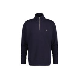 Gant Herren Sweatshirt "Sweatshirt Regular Shield Half Zip Sweat", blau, Gr. M, Obermaterial: 87% Baumwolle CO. 13% Polyester PES., Sweatshirts